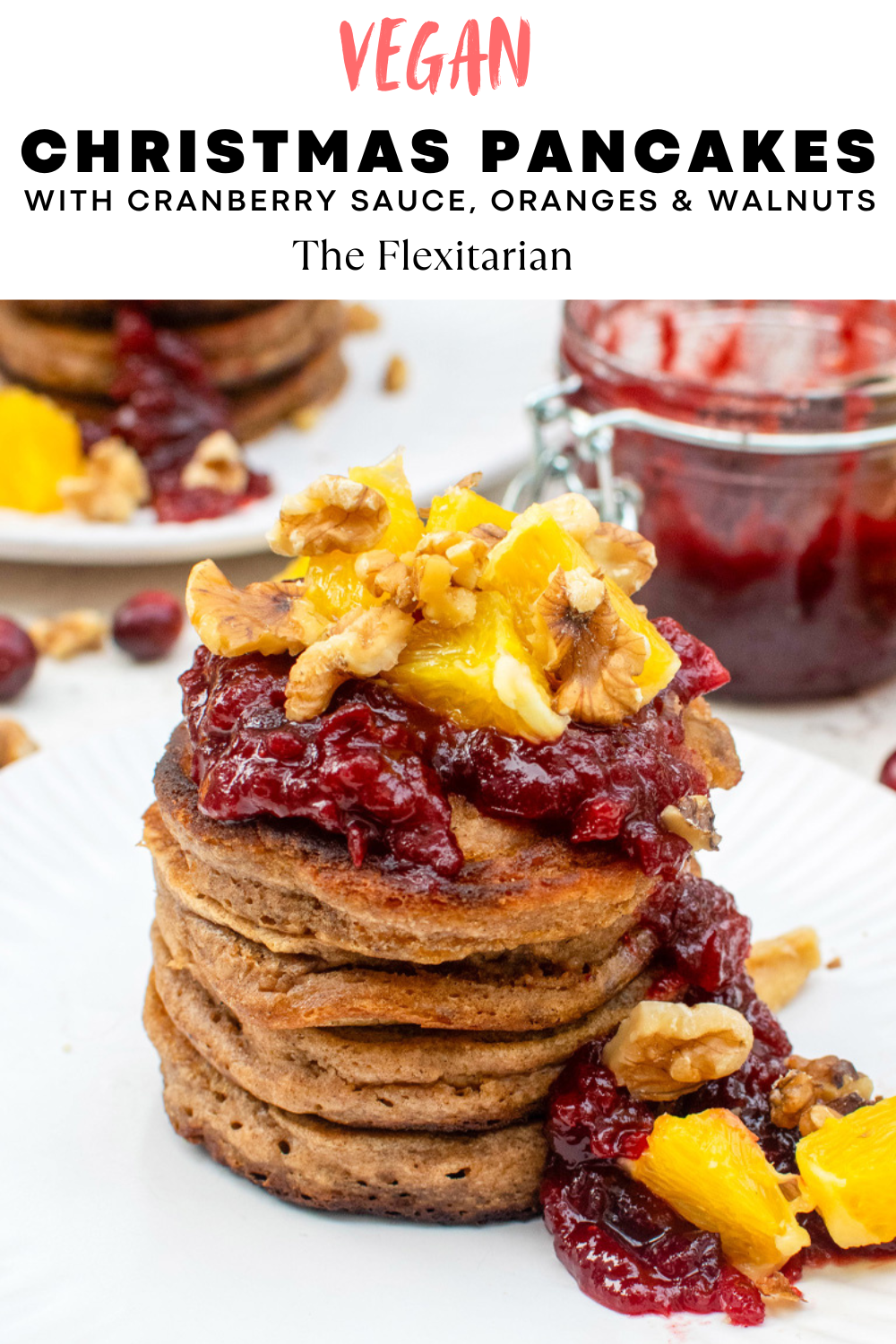 Christmas Pancakes with Cranberry and Orange Topping